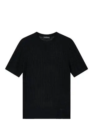 Emporio Armani Lyocell-blend Jumper - Navy