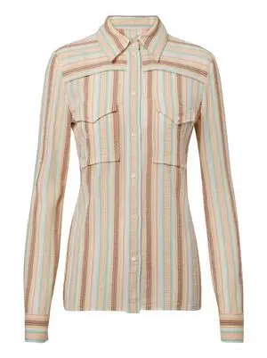 Chloé Striped Cotton Crepon Shirt - Multicoloured