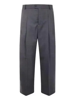 Kenzo Pleated Wide-leg Trousers - Grey