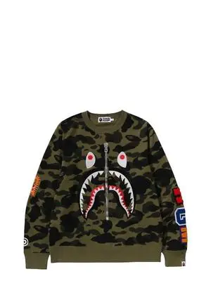 A BATHING APE 1st Camo Shark Crewneck Sweatshirt - Green