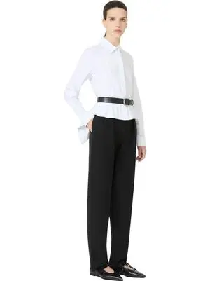 Max Mara Cotton Carrot-fit Trousers - Black