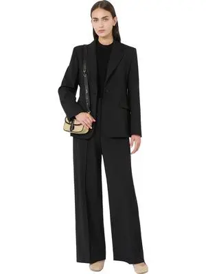Max Mara Natural Stretch Wool Blazer - Black
