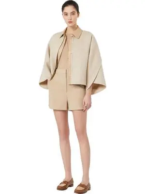Max Mara Double-faced Cotton Canvas Shorts - Sand