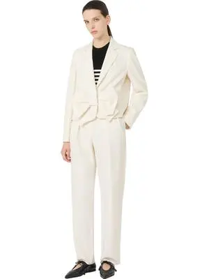 Max Mara Cotton Carrot-fit Trousers - White