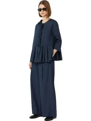 Max Mara Wide-fit Cotton Poplin Trousers - Ultramarine