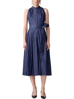 Carolina Herrera Belted Midi Dress - Dark Navy