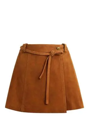 COACH Suede A-Line Mini Skirt