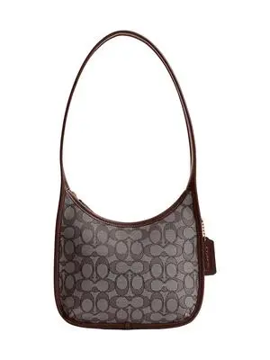 Coach Curve Zip Bag In Signature Jacquard - Brass/oak Maple
