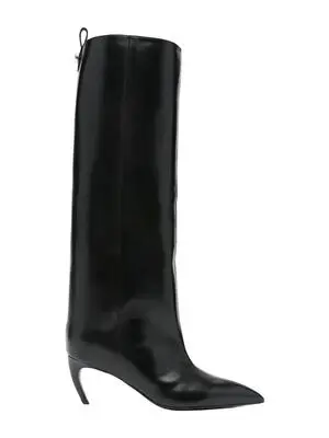 Attico 70mm Leather Boots - Black