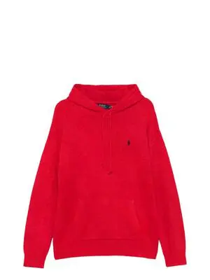 Polo Ralph Lauren Hooded Pullover With Embroidered Pony - Red