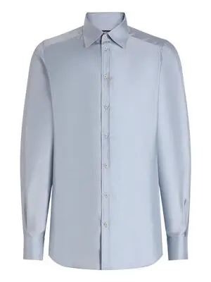 Dolce & Gabbana Martini Shirt In Silk Twill Azure