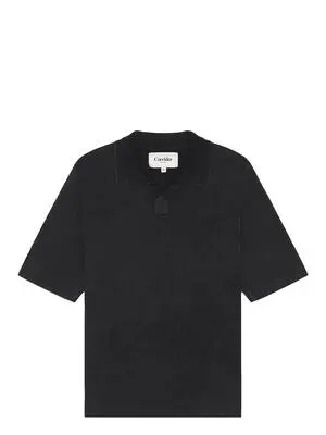 CORRIDOR Corridor Rice Stitch Polo In Black