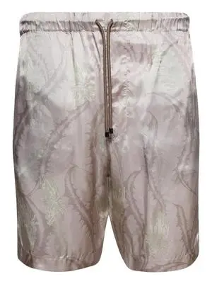 Dries Van Noten Piperi Printed Shorts - Silver
