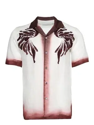 Dries Van Noten Carltone Embroidered Shirt Burgundy - Red