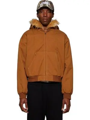 PRAYING Fur Hooded Jacket - Brown