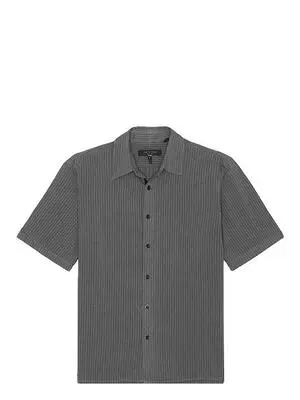 Rag & Bone Dalton Dobby Shirt In Grey - Dark Grey