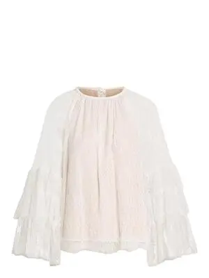 Alice + Olivia Delia Lace Top - Off-white