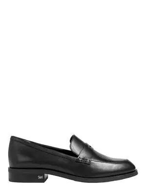 STUART WEITZMAN Emi Leather Loafers - Black
