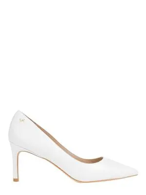 STUART WEITZMAN Leigh 75 Leather Pumps - White