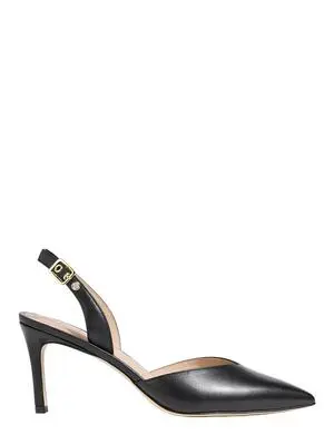 STUART WEITZMAN Ryder 75 Leather Slingback Pumps