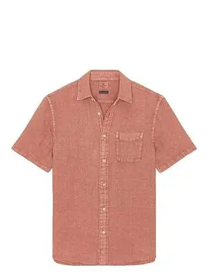 Faherty Brand Palma Linen Shirt In Pink - Cedar Rose