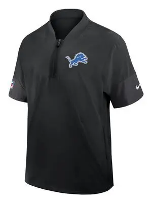 Nike Nfl Detroit Lions Sideline Coach 1/2-zip Jacket - Black