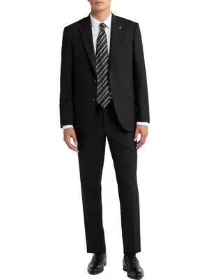 JACK VICTOR Esprit Solid Stretch Wool Suit Black