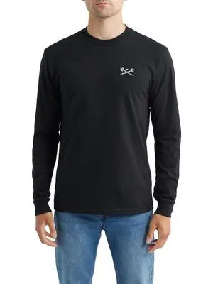 DARK SEAS Go-to Embroidered Long Sleeve T-shirt - Black