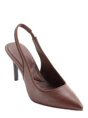 Karl Lagerfeld Paris Rosalyn Pointed Toe Slingback Pumps Cognac