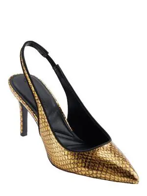 Karl Lagerfeld Paris Rosalyn Pointed Toe Slingback Pumps Gold/ Black