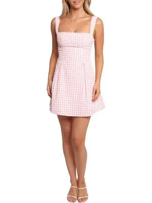 PETAL & PUP Althea Sleeveless Mini Dress - Pink Gingham