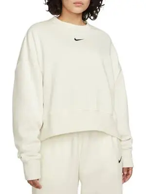 Nike Phoenix Fleece Crewneck Sweatshirt - 133 Sail/black