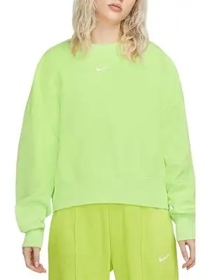 Nike Phoenix Fleece Crewneck Sweatshirt Lt Liquid Lime/sail