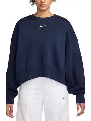 Nike Phoenix Fleece Crewneck Sweatshirt Midnight Navy/sail