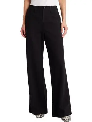 Rag & Bone Sofie High-waist Ponte Knit Wide Leg Pants - Black