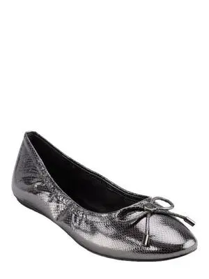 Karl Lagerfeld Paris Velma Metallic Ballet Flat - Dark Slate