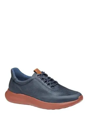 Johnston & Murphy U-Throat Leather Sneaker Navy Oiled Full Grain