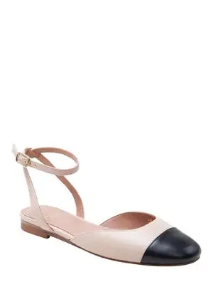 Linea Paolo Ankle Strap Flat - Ballet Pink/black