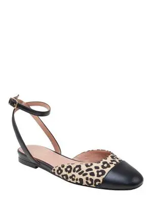 Linea Paolo Linea Paolo Ankle Strap Flat Tan Leopard/black