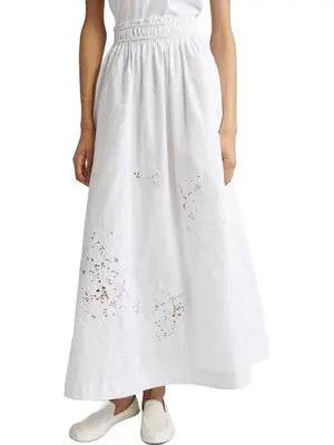 LAFAYETTE 148 NEW YORK Eyelet Organic Cotton Poplin Maxi Skirt