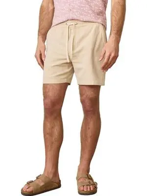 Marine Layer Saturday 6-inch Drawstring Beach Shorts - Sand