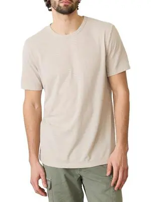 Marine Layer Signature Jacquard Crewneck T-shirt - Natural
