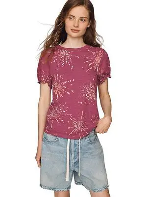 PILCRO Bennie Puff-sleeve Crewneck Tee - Violet