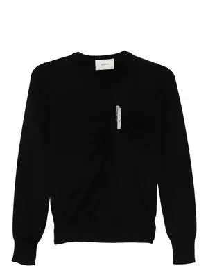 Coperni Clip-detail Fine-knit Jumper - Black