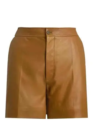 Ralph Lauren Tailored Leather Shorts - Brown
