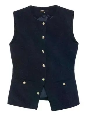 Maje Bouclé Vest - Blue