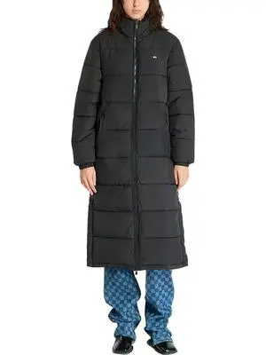 Tommy Hilfiger Logo-patch Puffer Coat - Black