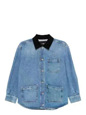 Maje Faded-effect Denim Jacket - Blue
