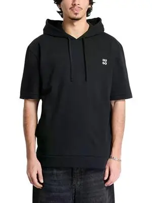 Hugo Short Sleeve Hoodie - Black