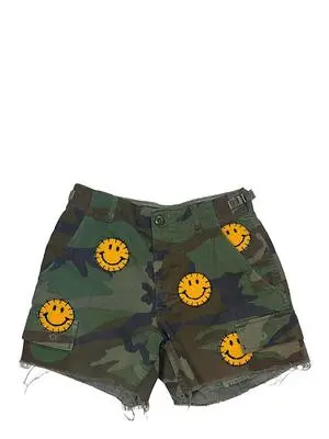 Rank & Sugar Vintage Camo Army Shorts - Green Motif